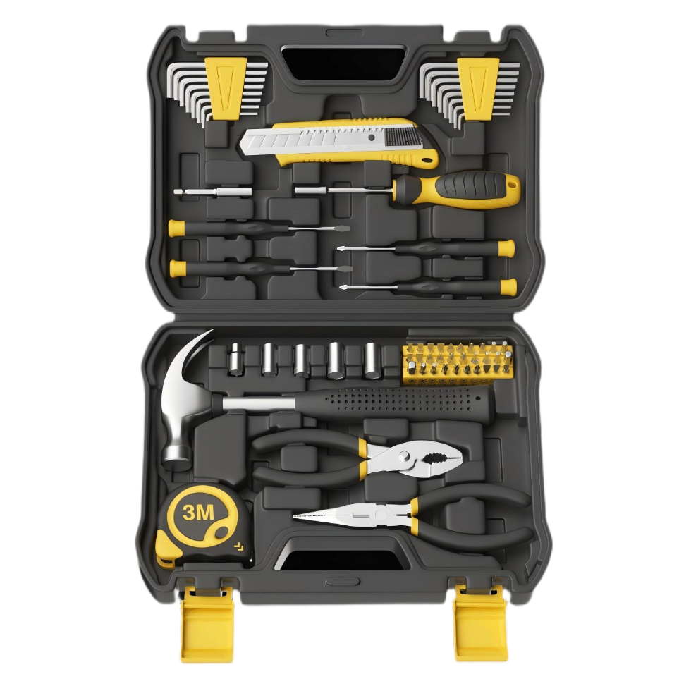 GTYPRO Tool Kit Set Box 62 Piece Home Repair DIY Tools Basic Hand ...