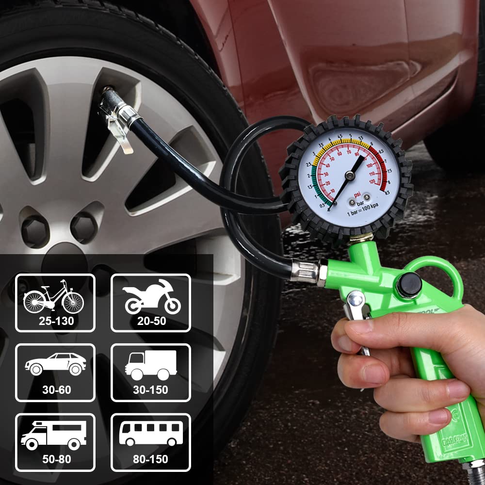 GTYPRO Tire Inflator Gun with Pressure Gauge - Tools